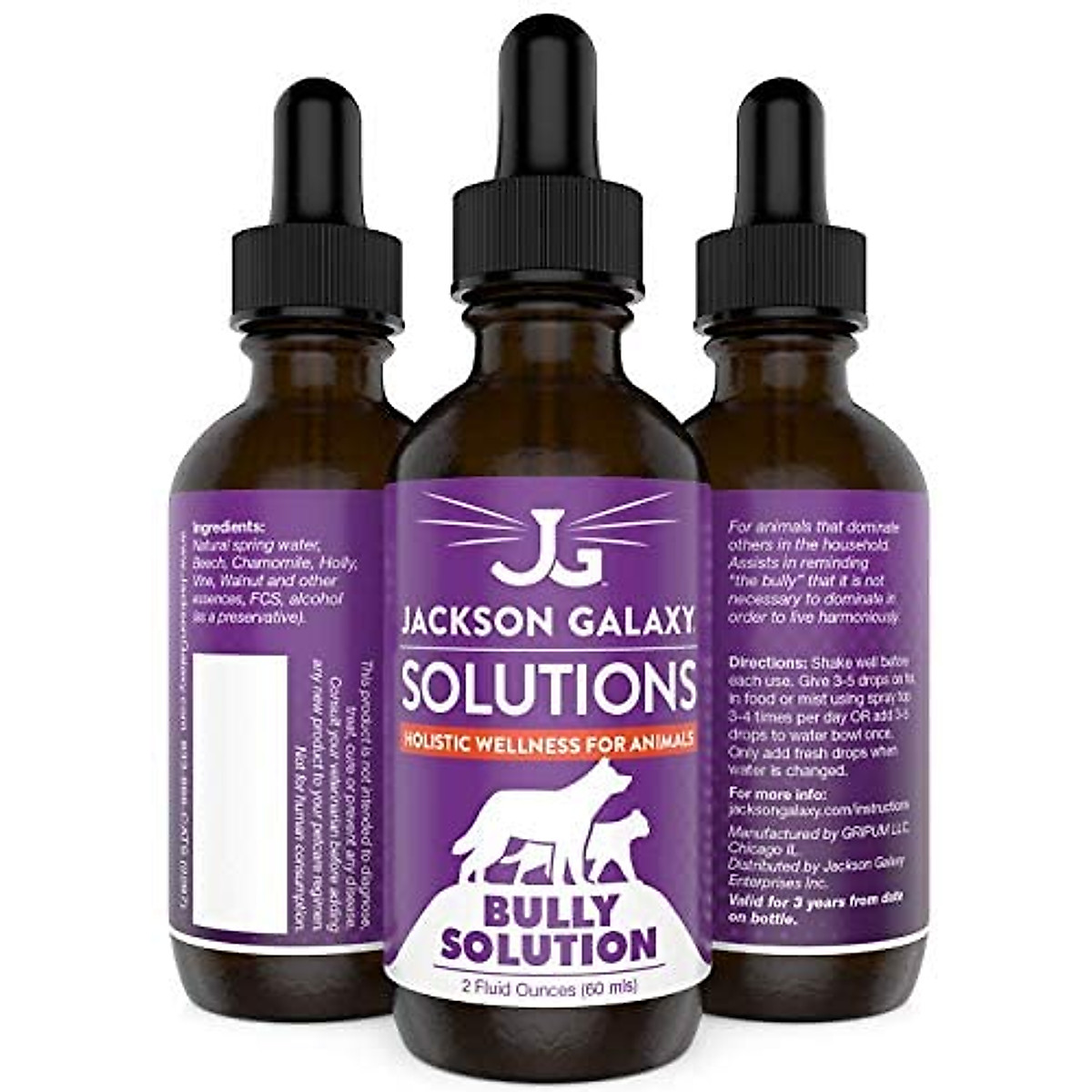 Jackson Galaxy: Bully Solution (2 oz.) - Pet Solution - Promotes Relaxation and Calmness - Can Support Bullying and Dominance - All-Natural Formula - Reiki Energy