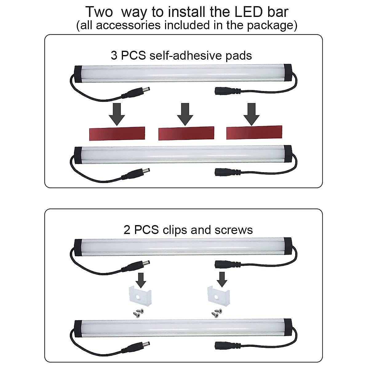 Litever Kitchen Under Cabinet LED Lighting Kit Plug-in, Super Bright, 6 PCS 12 Inches Light Bars, Daylight White, 31W 2000 Lumen, Perfect for Kitchen Cabinet Counter Shelf-(6 Bars Kit-5000K)