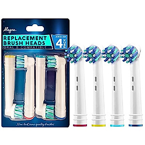 Replacement Brush Heads for Oral B- Pack of 4 Cross Generic Electric Toothbrush Heads for Oralb Braun- Crossact Toothbrushes Compatible with Most Oral-B Bases- Quality Action Bristles