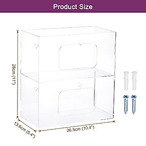 uxcell Trash Bag Dispenser Roll Holder, Wall Mount Acrylic Garbage Bag Dispenser Roll Holder, Double Side Loaded Organizer Storage Box for Garbage Bag Grocery Shopping Bag, Square Round