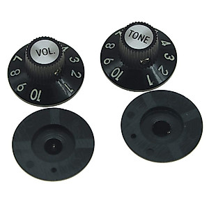 KAISH Set of 4 Witch Hat Knobs with Set Screw Guitar Bass Knobs 2 Volume 2 Tone for 72 Telecaster Custom or Guitar Amplifiers