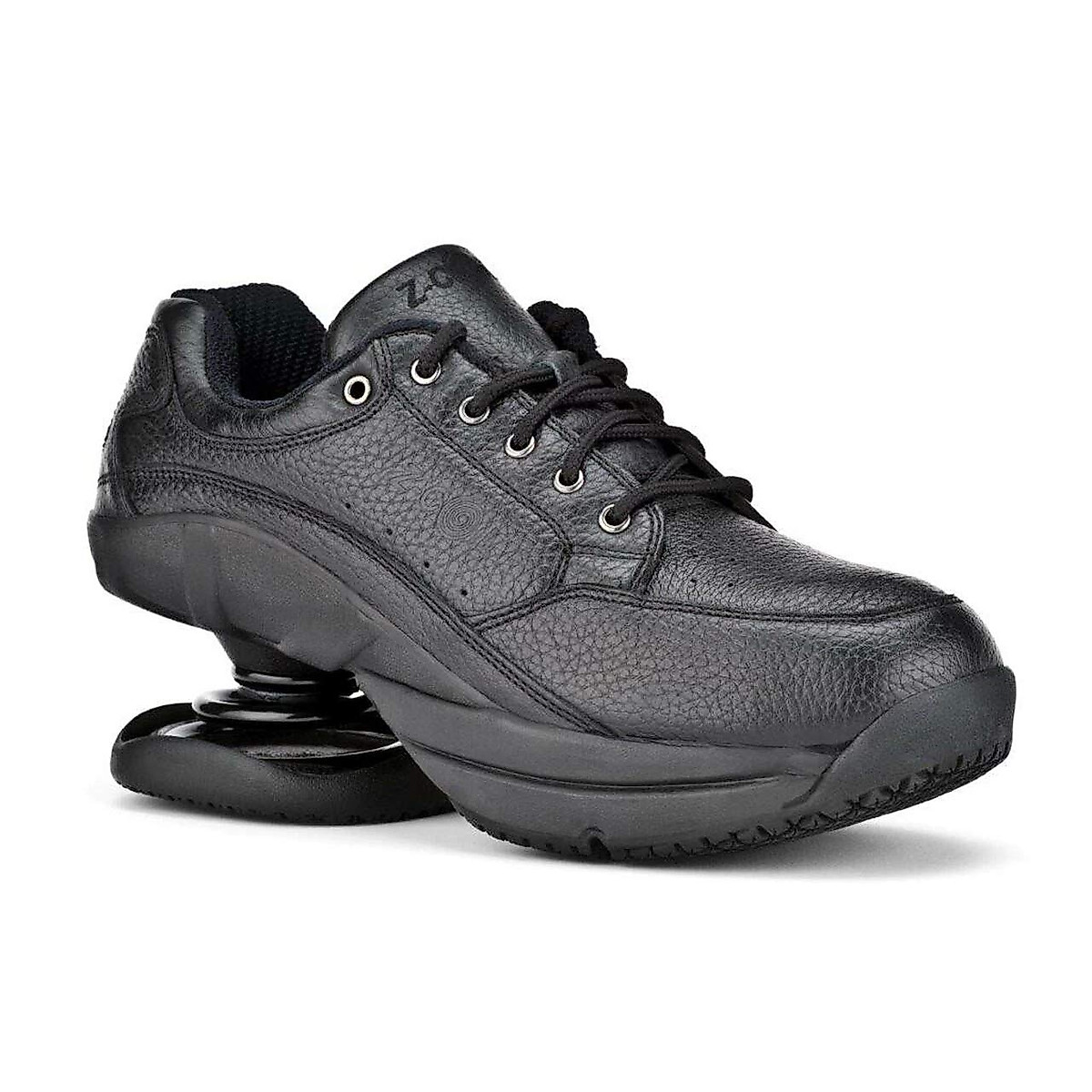 Z-CoiL Women's Legend Slip Resistant Black Leather Tennis Shoe 6 C/D US
