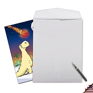 NobleWorks - 1 Jumbo Funny Birthday Card with Envelope (8.5 x 11 Inch) - Birthday Occasion Humor, Group Cartoon Card - Make a Wish J9735