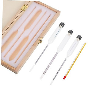 BRIGHTFUFU 3pcs Alcohol Meter Hydrometer Alcohol Tester Alcoholmeter Wine Meter Home Alcohol Test Wine Testing Meter Alcohol Percentage Tester Alcohol Proof Testers Thermometer Glass