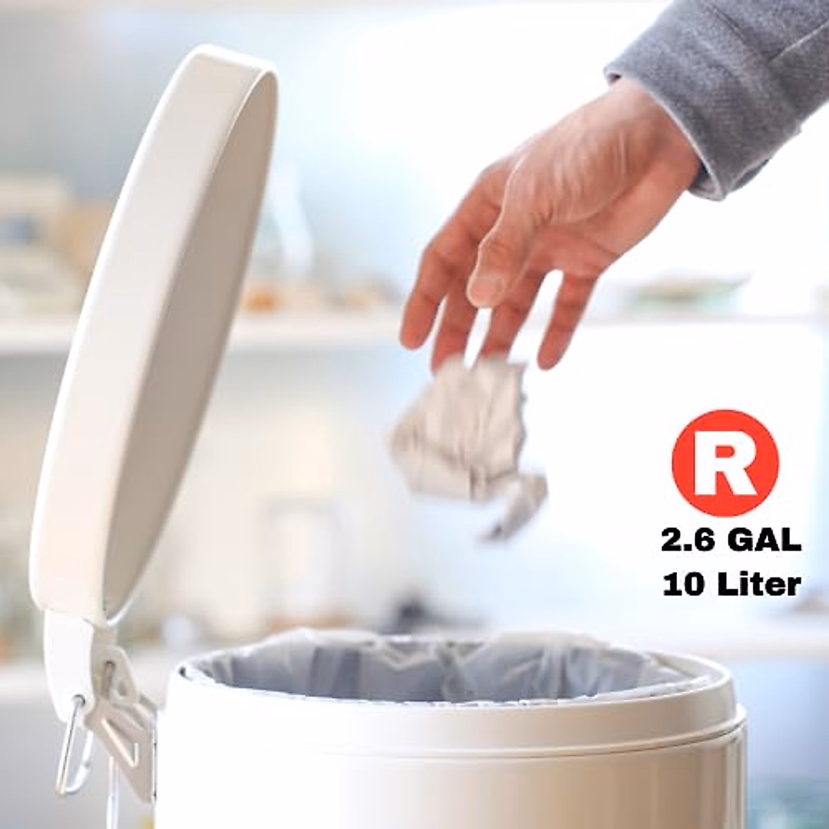 Small Trash Bags CCLINERS 2.6 Gallon 1.1 Mil Code R Garbage bags 120 Drawstring Bathroom Trash Bags Mini Wastebasket Trash Can Liners for Home Office Bins, 120 Bags