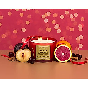Black Cherry Candle | Holiday Scented Candles | Luxury Soy & Beeswax Candles for Home | 16 oz. Large Jar Candle | Christmas Candles