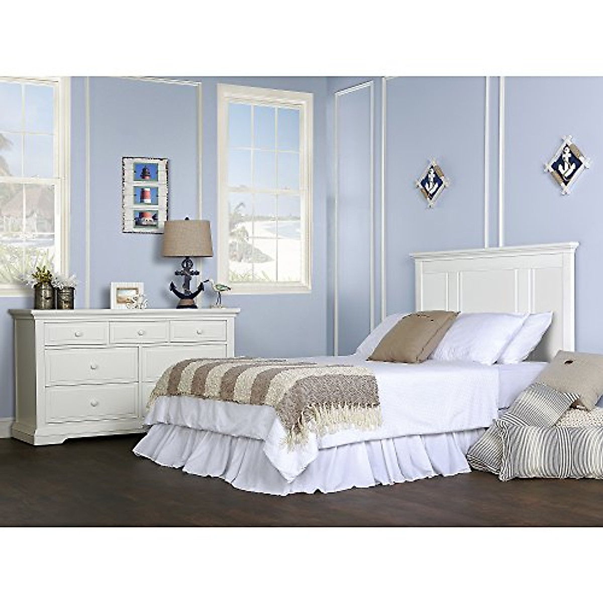 Evolur Parker 5 in 1 Convertible Crib, Winter White