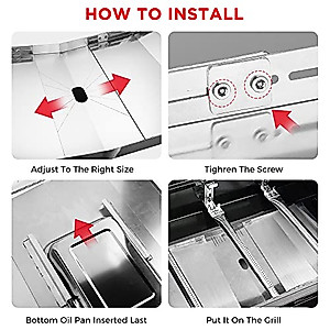 AASVOG Grease Tray with Drip Pan for Gas Grill Outdoor Barbecue Replacement Parts Grill Models from Nexgrill Expert Dyna Glo Grill Kenmore BHG and More Stainless Steel Grill Replacement Parts 22"-30"