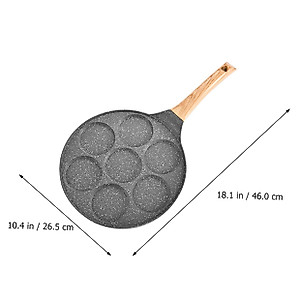 DECHOUS 1pc Seven-hole Egg Frying Pan Outdoor Cooking Stove Non Stick Frying Pans Non Stick Skillets Outdoor Cookware Frypan Nonstick One Egg Frying Pan Flat Skillet Bakelite Mold Dumpling