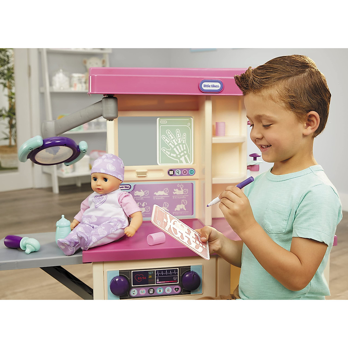 Little Tikes My First Baby Care Center Pretend Play Set for Doctor Nurse Parent Role Play with 15 Accessories for Kids, Boys, Girls Ages 3+ Years