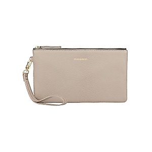 DORIS&JACKY Goatskin Leather Wristlet Clutch Wallet Cute Small Pouch Bag With Strap (Goatskin-grey, 4-grey)