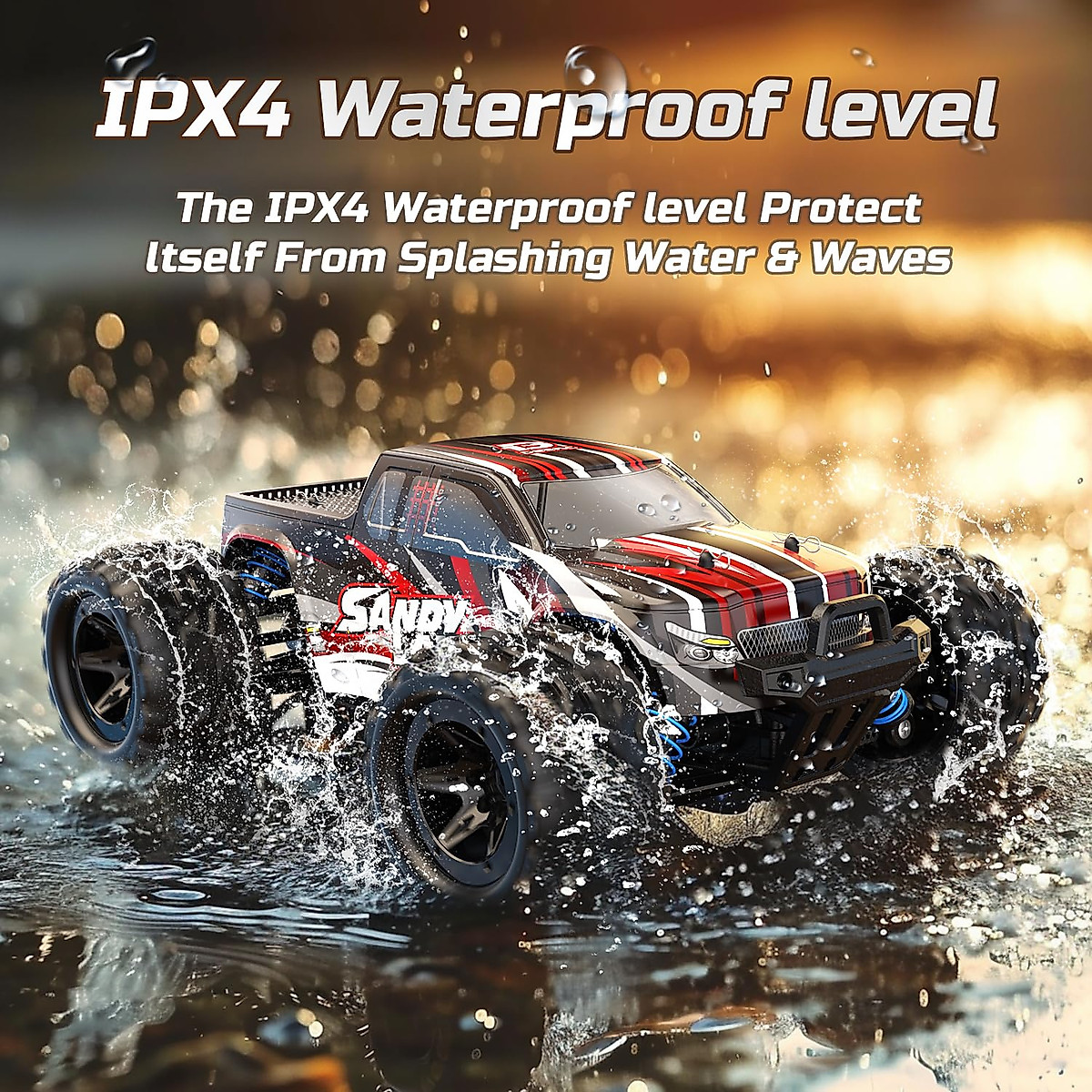 DEERC Remote Control Car High Speed RC Cars for Kids Adults 1:16 Scale 40 KM/H 4WD Off Road Monster Trucks,2.4GHz All Terrain Toy Trucks with 2 Rechargeable Battery