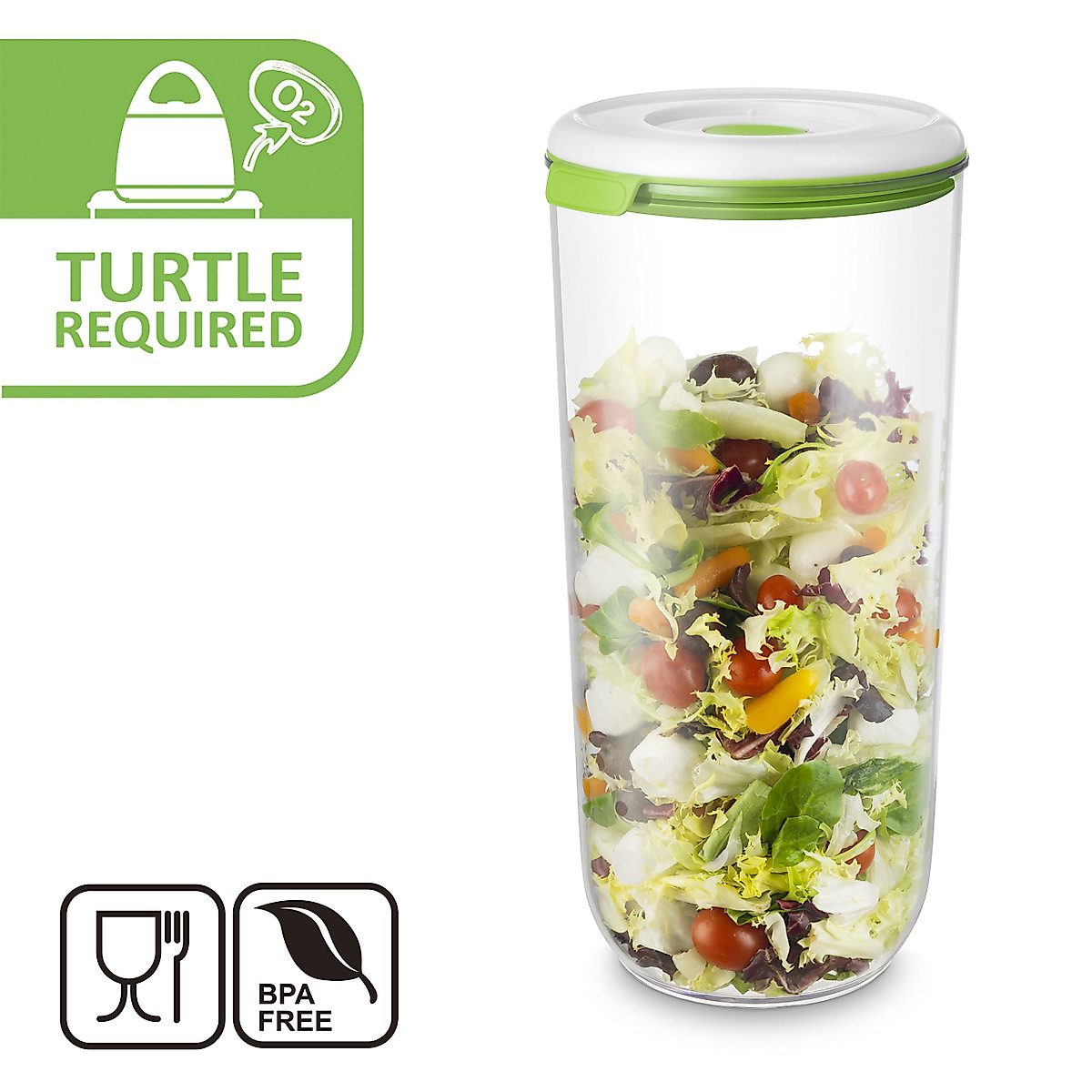 FOSA Vacuum Seal Containers, Extra Tall Round Vacuum Seal Container, 96 oz - High-Capacity Food Saver Containers for Vacuum Seal, Premium Airtight Vacuum Container (Vacuum Pump Not Included)