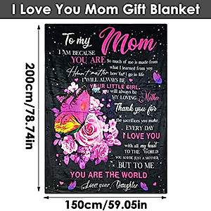 Aiishow Gifts Blanket for Mom Mother's Day, 59"x79" Cozy Flannel Throw Blankets, Rose Print Throw Blanket Gifts for Women, Unique Mother Gifts from Daughter or Son, Birthday, Mothers Day, Christmas