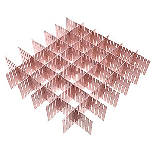 SING F LTD 12pcs Adjustable DIY Grid Clapboard Divider Drawer Closet Storage Organizer Home Storage 37x7cm Pink