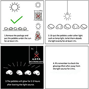 Qguai 100pcs Glow in The Dark Aquarium Rocks Fish Tank Decoration Rocks Stones Aquarium Ornament Glowing Rocks Pebbles for Terrarium Plants Pots Vases Garden Patio Lawn - 0.9" - White…