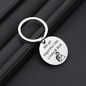 FAADBUK Bob's Burgers Inspired Gift Couple Keychian Set You’re the Linda to my Bob Valentine’s Day Gift (Go Together Linda Bob)