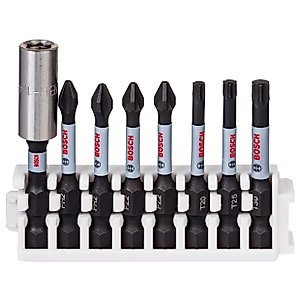 Bosch Professional 8pcs. Screwdriver Bit Set (Impact Control, T/PZ/PH Bits, Length 25 mm, Pick and Click, Accessory Impact Drill)