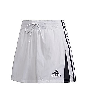 adidas,Womens,Colorblocked 3-Stripes AAC Shorts,White,Medium