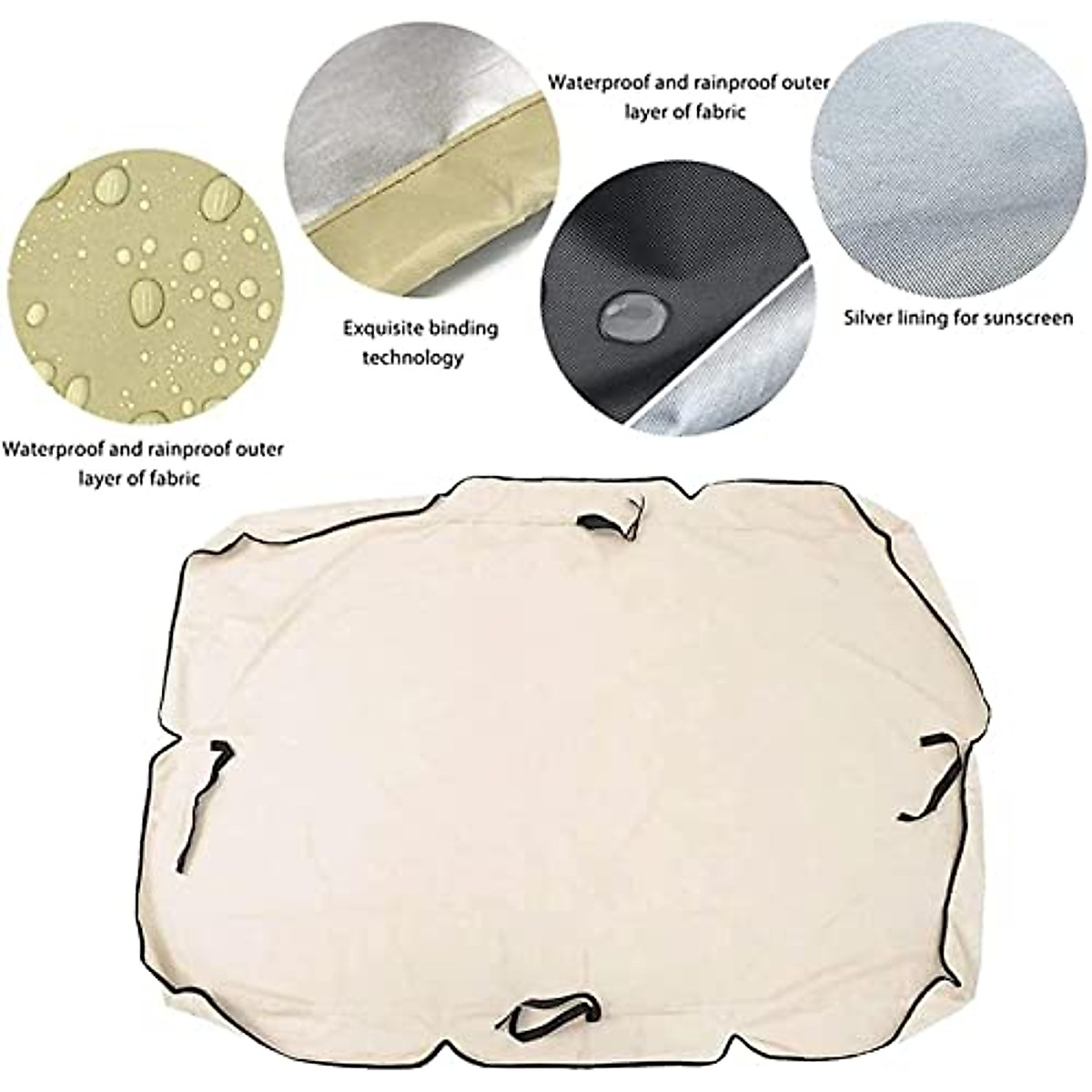 BTURYT Patio Swing Canopy Replacement Garden Hammock Cover,Waterproof 210D Oxford Swing Replacement Top Cover,2-3 Seater Furniture Covers(top Cover only)