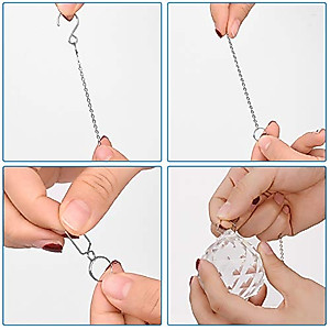 Sun Shine Catcher Chains for Pendant Prisms, 18.11 inch Crystal Prismatic Ball Suspension Chain with Hook for Crystal Prism Decoration DIY Crystal Decoration(10PCS)