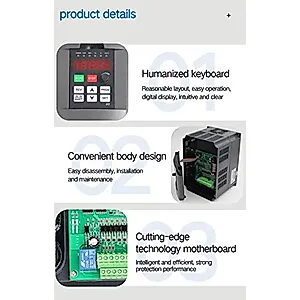 RATTMMOTOR Variable Frequency Drive 2.2KW 220V VFD Drive Inverter Frequency Converter Single Phase Input, 3 Phase Output for VFD Water-cooled Air-cooled Spindle Motor Speed Control+VFD Extension Cable