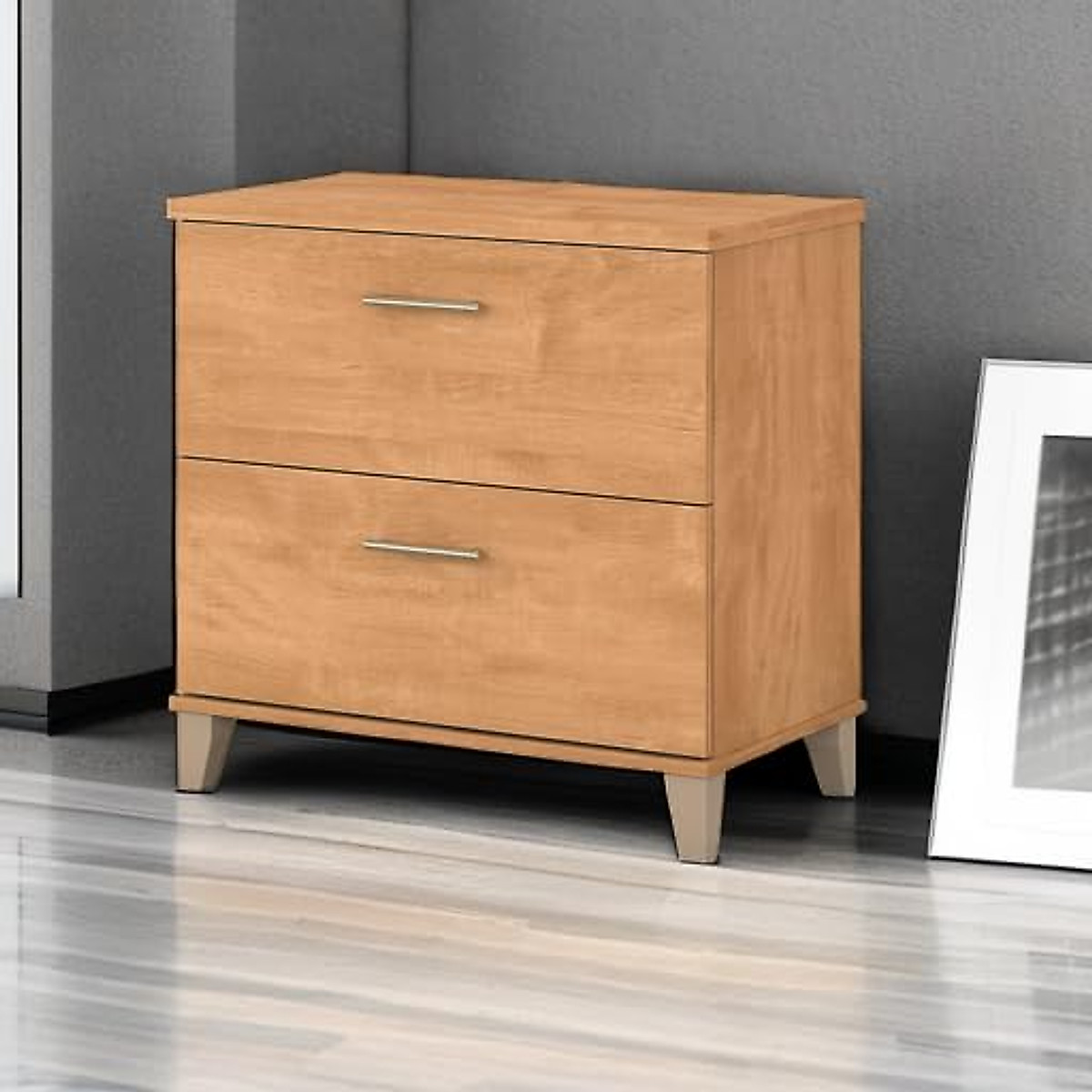 Bush Furniture 2 Drawer Lateral File Cabinet, Maple Cross