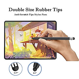 Smozer Stylus Pens for Touch Screens(2-Pack), Sensitivity & Precision Stylus Pens for iPhone/iPad Pro/Samsung Galaxy/Tablets and All capacitive Touch Screen Devices + 4 Replaceable Rubber Tips
