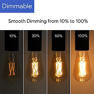 VATION LIGHTING 6 Pack ST19 𝐀𝐦𝐛𝐞𝐫 𝐆𝐥𝐨𝐰 𝐕𝐢𝐧𝐭𝐚𝐠𝐞 𝐄𝐝𝐢𝐬𝐨𝐧 𝐋𝐢𝐠𝐡𝐭 𝐁𝐮𝐥𝐛 LED Filament Bulb 5W with Amber Glass, 90+ High CRI, Dimmable 2200K, E26 Medium Base, UL Listed