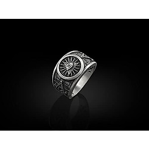 BySilverStone Jewelry - Eye Of Providence Silver Masonic Ring, 925 Sterling Silver Freemason Ring, Signet Ring, Engraved Ring, The Square and Compasses, Boss Gift