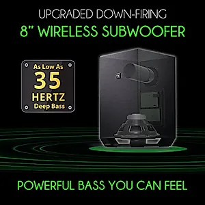 Nakamichi Shockwafe Pro 7.1.4 Channel 600W Dolby Atmos/DTS:X Soundbar with 8" Wireless Subwoofer, 2 Rear Surround Speakers. Get True 360° Cinema Surround with This Plug and Play Home Theater System