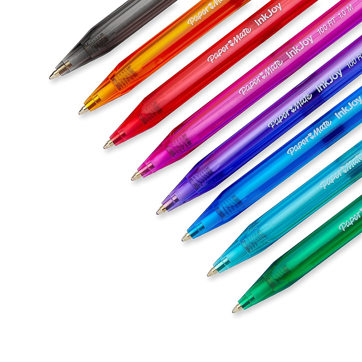 Paper Mate InkJoy 100RT Retractable Ballpoint Pens, Medium Point, Assorted Ink, 8 Pack (1945935)