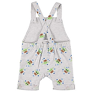 STAR WARS Happy Threads Newborn Infant Baby Yoda Boys Shortall Romper and Tshirt Set (Blue/Green/Grey, 6-9 Months) (ASTB269ST)