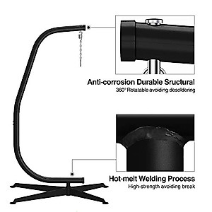 GREENSTELL Hammock Swing Stand,Hanging C-Stand with Buckle and Spring Hook, for Indoor,Outdoor,Sturdy Hanging Stand Max Load 150kg