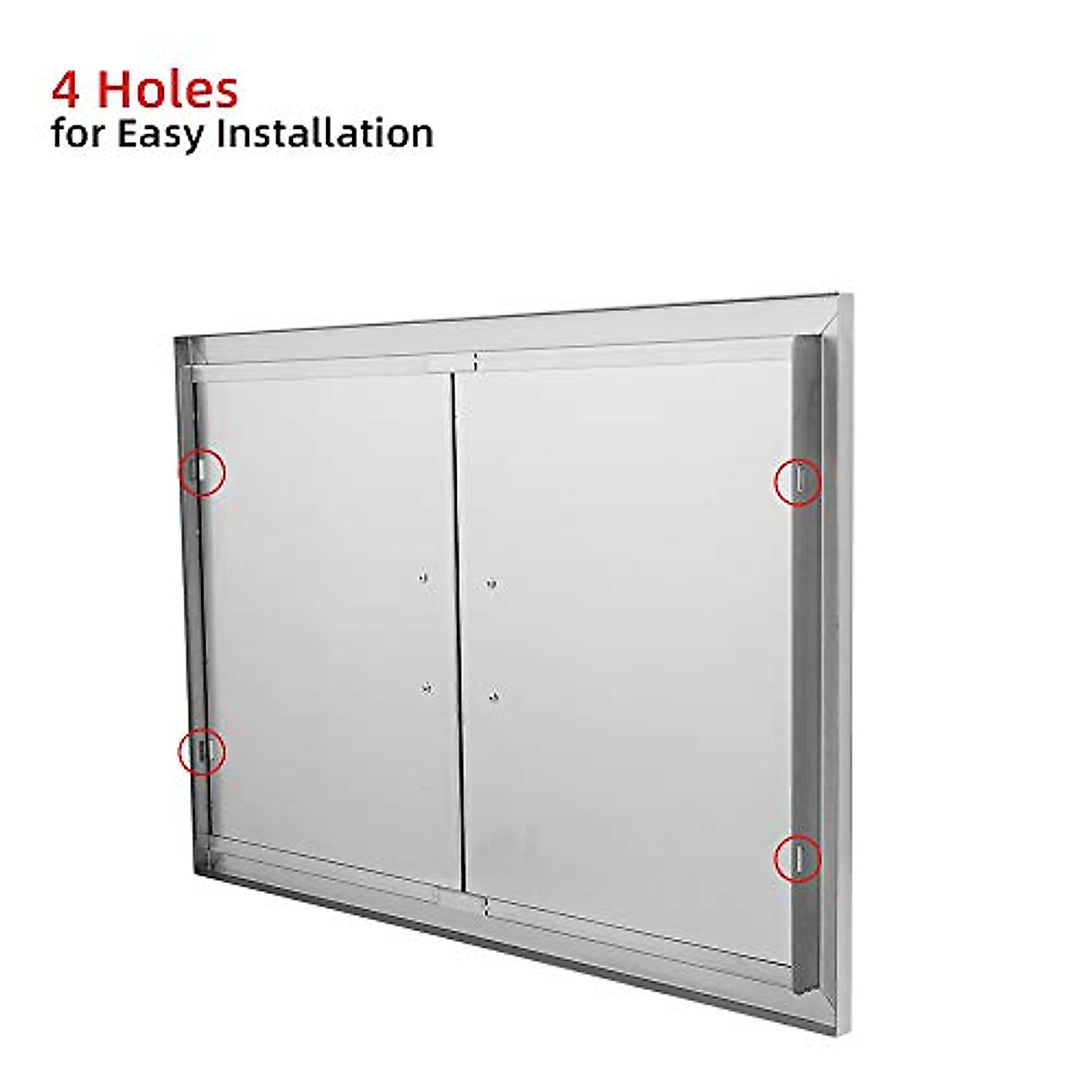 ROVSUN Outdoor Kitchen Access Door, 30.5" W x 21" H Double BBQ Door, 304 Stainless Steel for Outside Kitchen Commercial Grilling Station Barbeque Grill Oven Island Outside Storage Cabinet