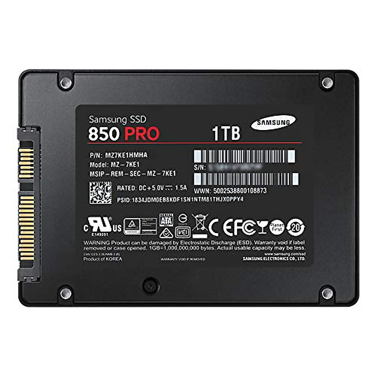 Samsung 850 PRO - 1TB - 2.5-Inch SATA III Internal SSD (MZ-7KE1T0BW)