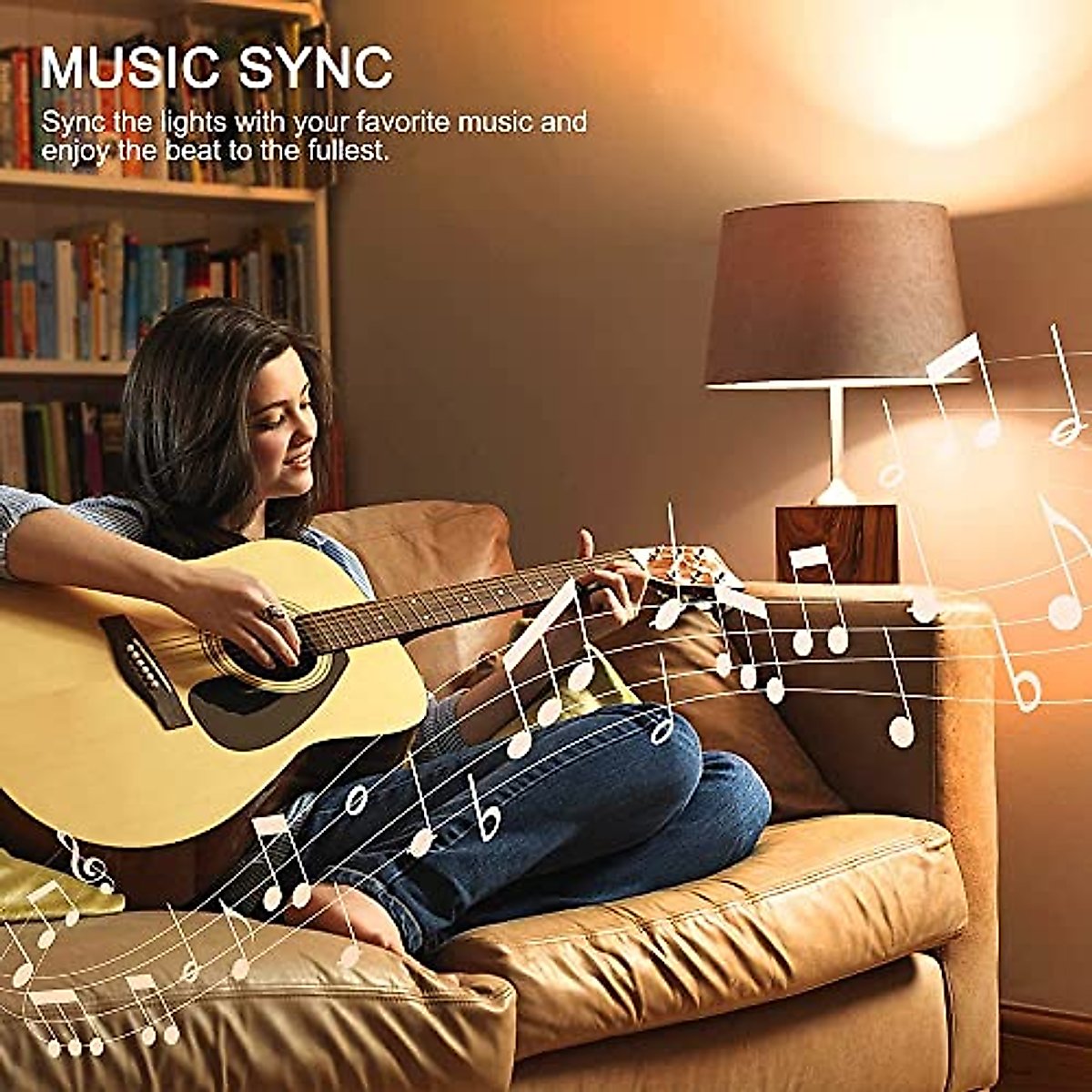 CRESTIN Smart Light Bulbs LED, RGBCW Color Changing Light Bulbs 2.4GHz WiFi &Bluetooth, Dimmable, Music Sync, Schedules, A19 E26, 9W=60W, 800LM Work with Alexa&Google Assistant, No Hub Required 2 Pack