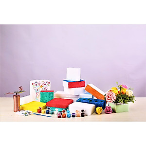 AMZQNART 4 Pack Craft Foam Blocks, 8x4x2 Square Polystyrene Foam Bricks for Art Sculpting, Flower Arrangements, Sculpture, Modeling, School and Home DIY.