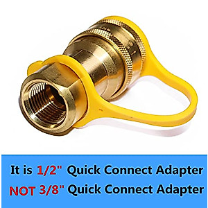DOZYANT 1/2" QDD LP Gas Quick Connect Disconnect Connector & Male Insert Plug Solid Brass 1/2 PSIG Pressure Input 1/2 Ins & 1/2" Male NPT x 1/2 inch Natural Gas Propane Fitting Connector
