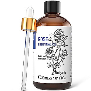 HIQILI Rose Essential Oil for Diffuser, Skin, Hair, Perfume, Candle Making 30ml (1 fl oz)