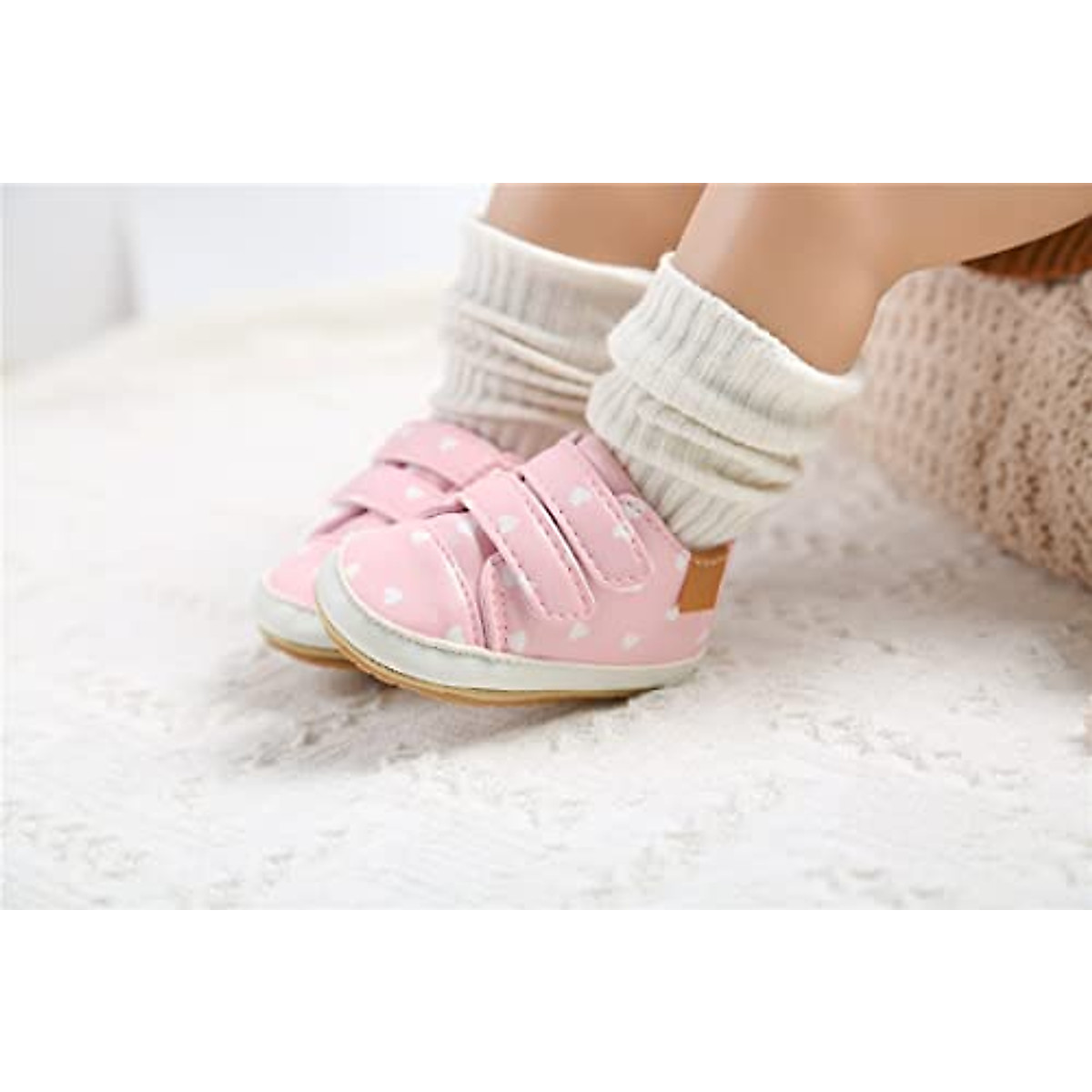 Baby Boys Girls Shoes Non-Slip Rubber Sole High-Top PU Leather Sneakers Infant First Walking Shoes Toddler Crib Shoes Newborn Loafers Flats.