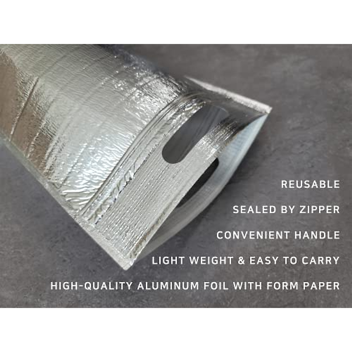 Insulated Lunch Bag with Zip Lock & Handle, Reusable Cool & Thermal Bags, Cooler Pouch, Hot & Cold, Ideal for Sandwich, Snack, Drink, Grocery, Camping (Medium_5 bags 9.8 x 11.0 inches + 5 Ice packs)