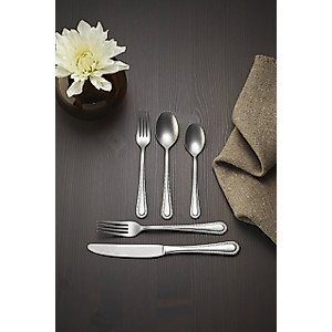 Oneida Hartwell Vintage Tumbled Piece Flatware Set, 42 Count, Metallic