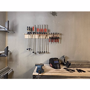 Factory Crafts Bar Clamp Tool Holder Organization Storage Rack Wood Shelf Organizer 20-Slot Birch Plywood