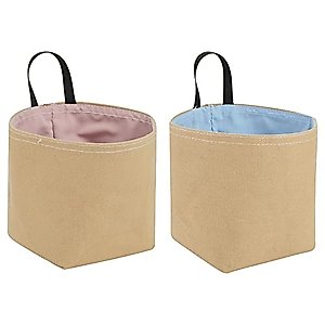 CM Mini Hanging Storage Basket Small Storage Bag Decor Bin Bag for Wall Door Storage Organizer Foldable Basket Bin, 2 Pcs