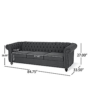 Christopher Knight Home Parksley Sofas, Charcoal + Dark Brown