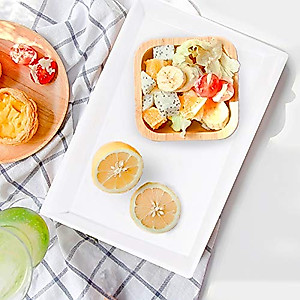 LLSF 12 Pack White Plastic Serving Trays, 15" x 10" Rectangle Serving Platters, Disposable Food Trays Perfect for Buffet & Parties, for Wedding and Party