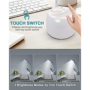 kolpop Desk Lamps for Home Office, Rechargeable Led Desk Lamp with USB Charging Port & Pen Phone Holder 3 Dimming Levels & Night Light Mode 360° Flexible Goose Neck LED Desk Light Desk Lamps for Kids