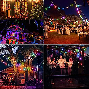 BeHiller Raspberry Solar Christmas Lights Outdoor, 50LED Globe String Lights with Tree Christmas Decotations,Twinkle Fairy Garden Solar Decorative Lights for Xmas Tree, Wedding, Party