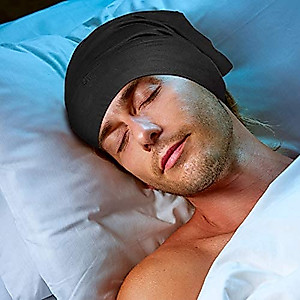 4 Pcs Satin Lined Sleep Bonnet Silk Sleep Cap Slouchy Beanie Hat Night Sleeping Head Wrap for Women Men Curly Hair(Dark Colors)